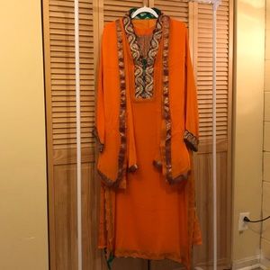 Other | Indianpakistani Chiffon Shirt Jamawar Trousers | Poshmark